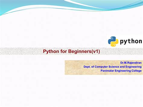 Python For Beginnersv1 Pptx Programming Languages Computing