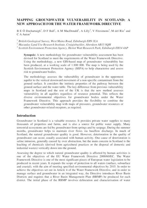 pdf mapping groundwater vulnerability in scotland a …core ac uk