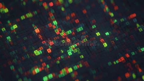 Digital Code Machine Language Visualization 3d Render Stock Illustration Illustration Of