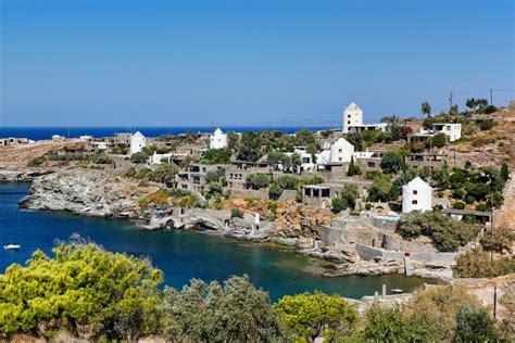 The Seaside Village Of Koundouros In Kea Greece Stock Image Image Of
