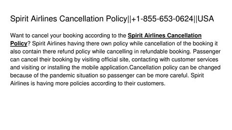 Ppt Spirit Airlines Cancellation Policy Powerpoint Presentation Free