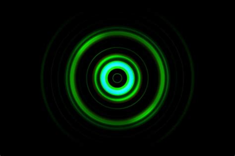 Premium Photo Abstract Light Green Ring With Sound Waves Oscillating
