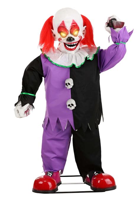 4ft Little Killer Clown Animatronic Prop Decoration Evil Clown