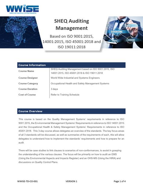 Sheq Auditing Management On Iso 9001 Iso 14001 Iso 45001 And Iso 19011 Pdf Iso 9000 Audit