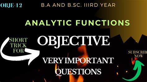 V 12objective Analytic Function Complex Analysisbsc Youtube