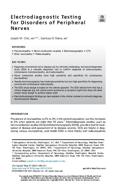 Electrodiagnostic Testing For Peripheral Nerve Disorders Med 101