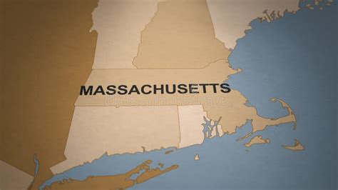 Old Paper Map Of Massachusetts Stock Video Video Of Capital