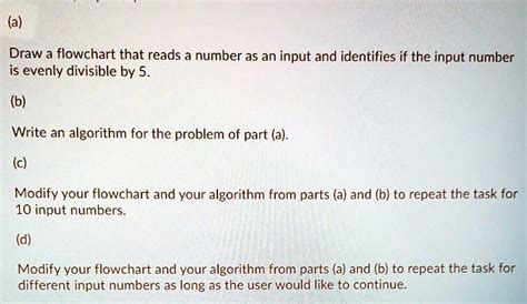 SOLVED A Draw A Flowchart That Reads A Number As An Input And Identifies If The Input Number