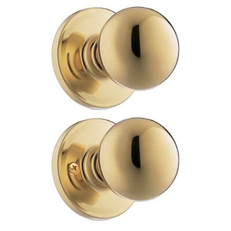 Weiser Huntington Bright Brass Hall And Closet Knob The Home Depot Canada