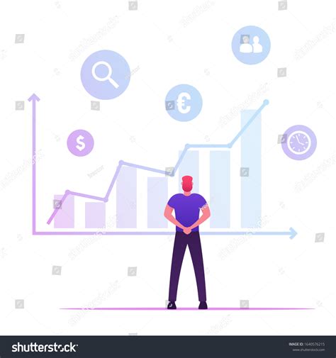 businessman analysing growing big data chart stock vector royalty free