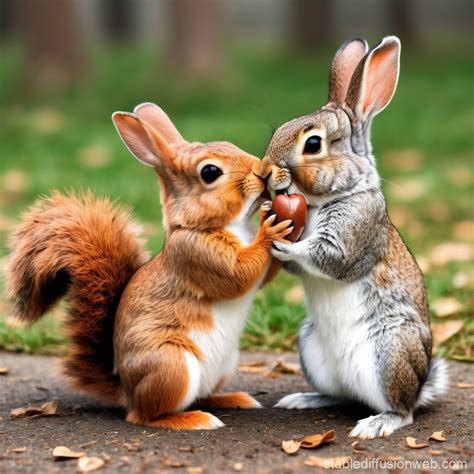Rabbit And Squirrel Cartoon Stable Diffusion Online