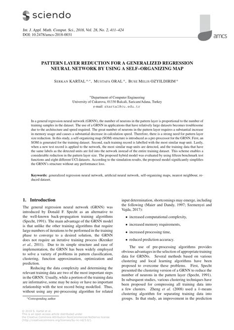 pdf pattern layer reduction for a generalized regression neural