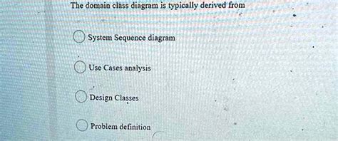 The Domain Class Diagram Is Typically Derived From System Sequence Diagram Use Cases Analysis