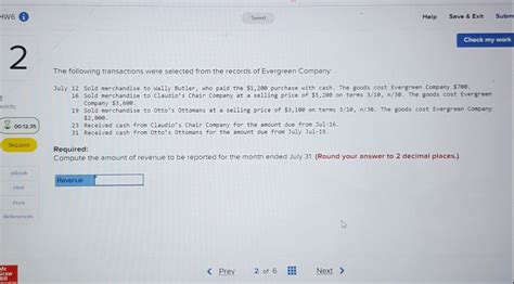 Solved Saved Help Save And Exit Subm Check My Work 2 The