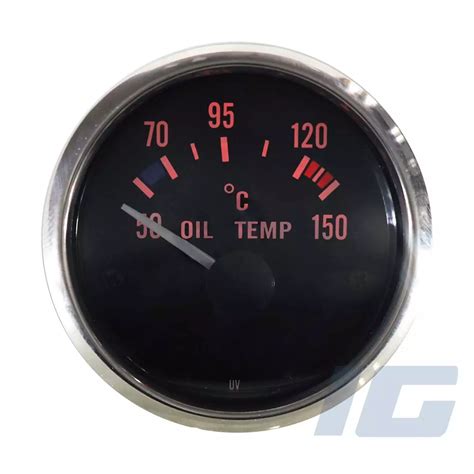 Mgs Series 52mm 90° Black Face Aftermarket Gauge Oil Temp Gauge With