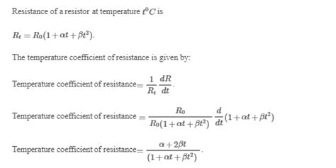 21 Resistance Of A Resistor Temperature T°c Is R Ro 1 At Br Here