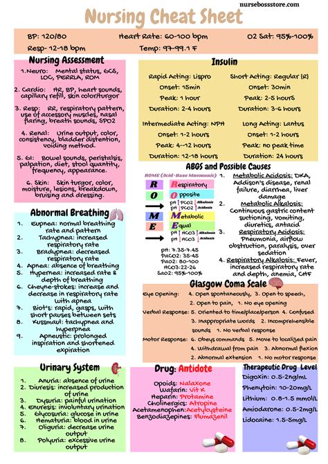 3 Nursing Cheat Sheet Eupnea Normal Breathing Rate And Pattern