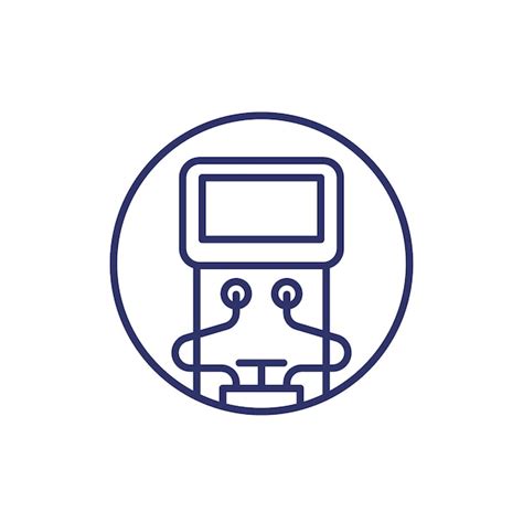 Icono De Línea De Máquina De Hemodiálisis De Diálisis En Blanco