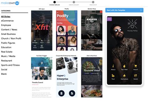 mobile app builder makeown app