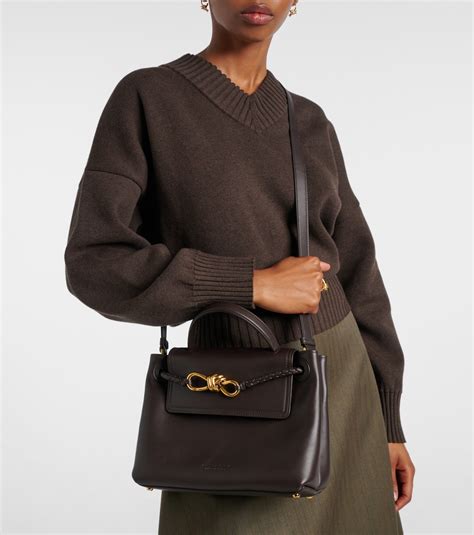 Ciao Ciao Small Leather Shoulder Bag In Brown Bottega Veneta Mytheresa