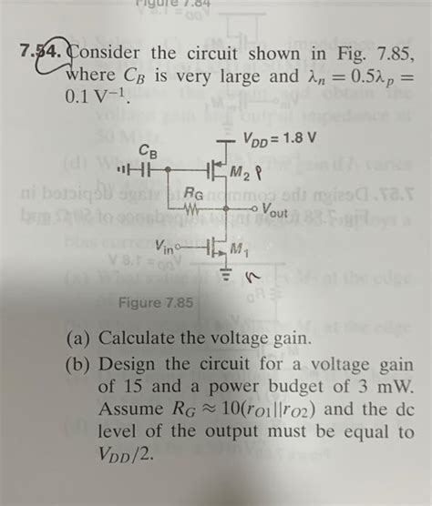 Solved Nmos Mncox 200ua V 2 Pmoscox 100ua V 2 Nmos Vth