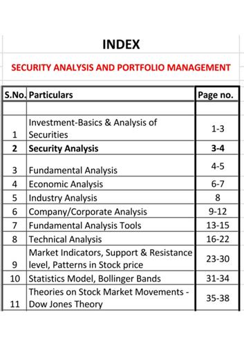 Security Analysis And Portfolio Management Strategic Financial