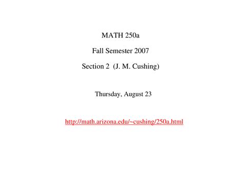 Applications Of Linear Functions Calculus And Differential Equations I Math 250a Docsity
