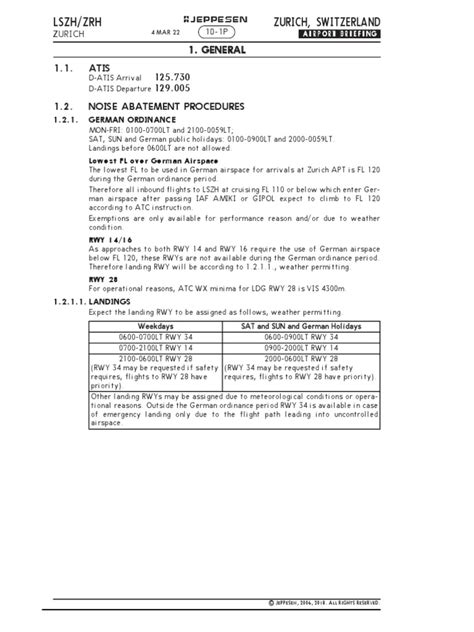 Lszh Zurich Pdf Air Traffic Control Instrument Flight Rules