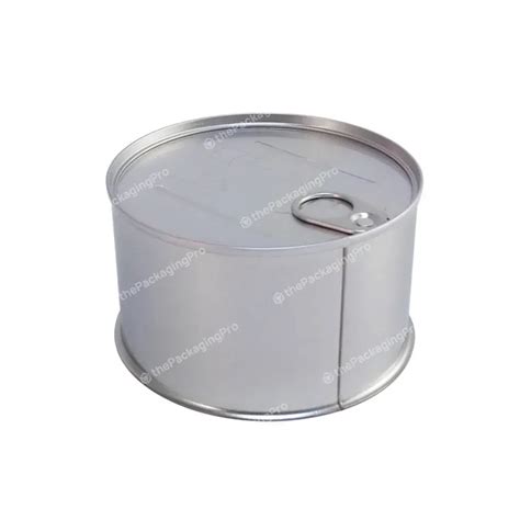 Silvery Round Ring Pull Empty Tuna Metal Tin Can With Pull Lid