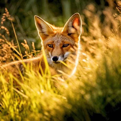 Premium Ai Image Fox In The Savannah Among The Grass