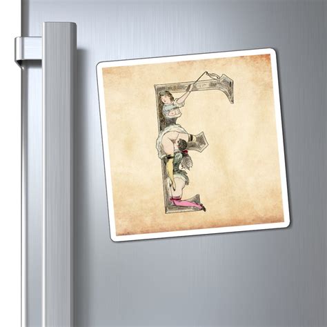 Magnet Featuring The Letter F From The Erotic Alphabet 1880 By Frenc
