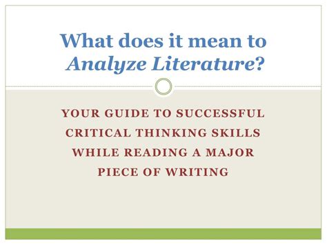 Ppt What Does It Mean To Analyze Literature Powerpoint Presentation Id2743436