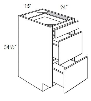 Fc Shaker 3 Drawer Base Cabinet Fc Db Buy At Frugal Cabinets