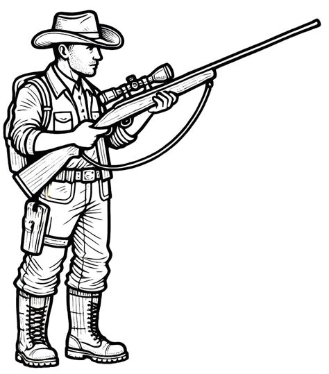 Coloriage Un Chasseur Télécharger Et Imprimer Gratuit Sur