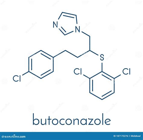Butoconazole Antifungal Drug Molecule Skeletal Formula Vector