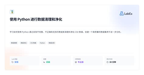 使用 Python 进行数据清理和净化 Labex