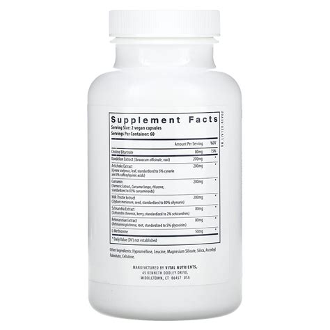 Vital Nutrients Liver Support 120 Vegan Capsules