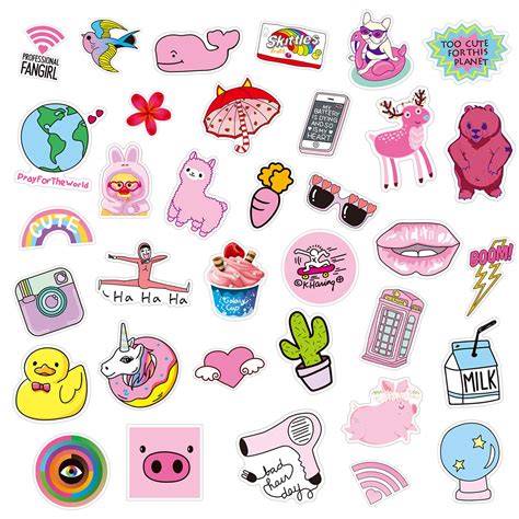 35 Pcs Vsco Stickers Pink Cute Hydro Flask 35 Pcs Vsco Stickers Pink Cute Hydro Flask