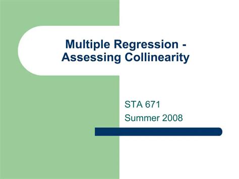 ppt multiple regression assessing collinearity powerpoint