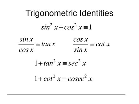 PPT Trigonometric Identities PowerPoint Presentation Free Download ID