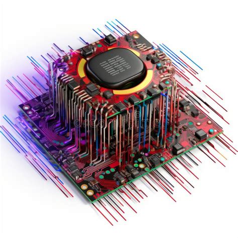 The Cpu Is Surrounded By A Bunch Of Wires Stock Illustration