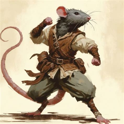 Dnd Art Of A Ratling Monk Medieval Mouse Drawing Dnd Ratfolk Art
