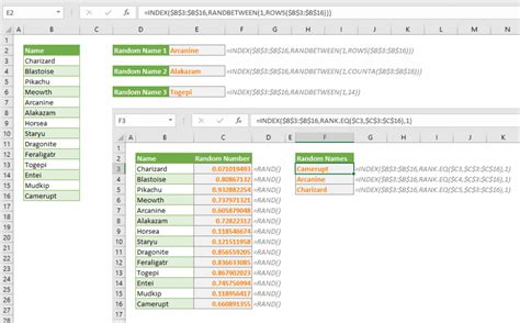 How To Select A Random Item From A List In Excel