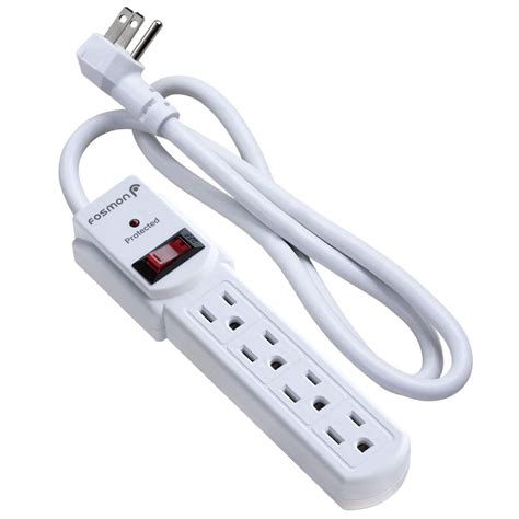 Fosmon 4 Outlet Small Surge Protector Power Strip 3ft