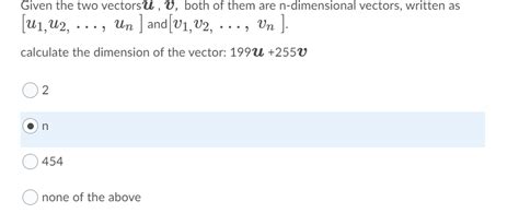 Solved Given The Two Vectors U V Both Of Them Are Chegg Com