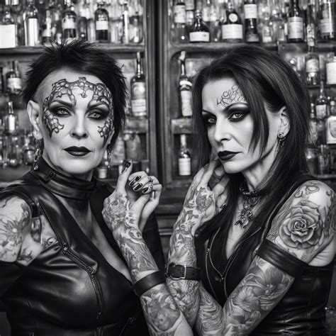 Face Tattoo Goth Mature Women Lovers In Bar Wearin By Themimicman On