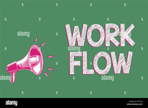 Handwriting Text Writing Work Flow Concept Meaning Continuity Of A Certain Task To And From An