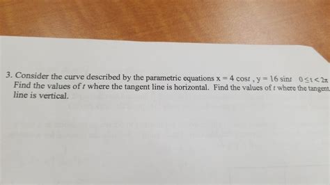 Solved Consider The Curve Described By The Parametric Chegg
