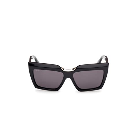 Max Mara Mm 0137 01a Shiny Black Sunglasses Woman