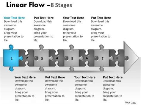 Usa PowerPoint Template Linear Flow 8 Phase Diagram Ppt Style1 2 Graphic
